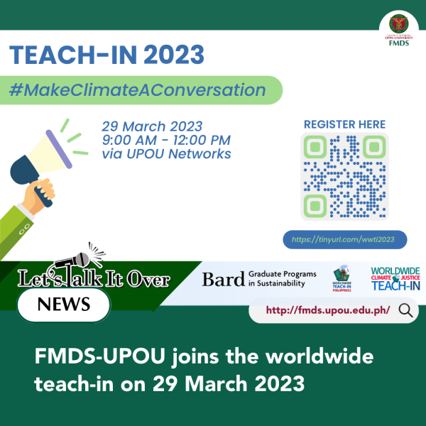 FMDS-UPOU joins the worldwide teach-in on 29 March 2023 - Faculty of ...